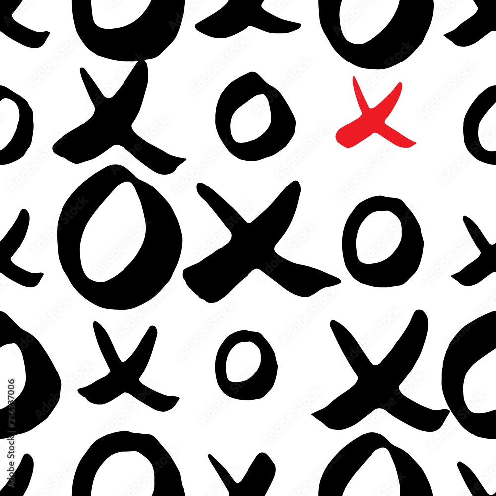 X and O or XO Symbols Seamles Pattern Stock Vector | Adobe Stock