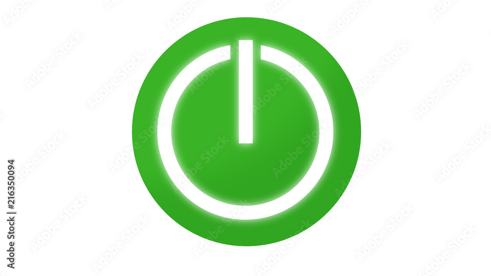 Turn on Power button icon symbol green Stock Illustration | Adobe Stock