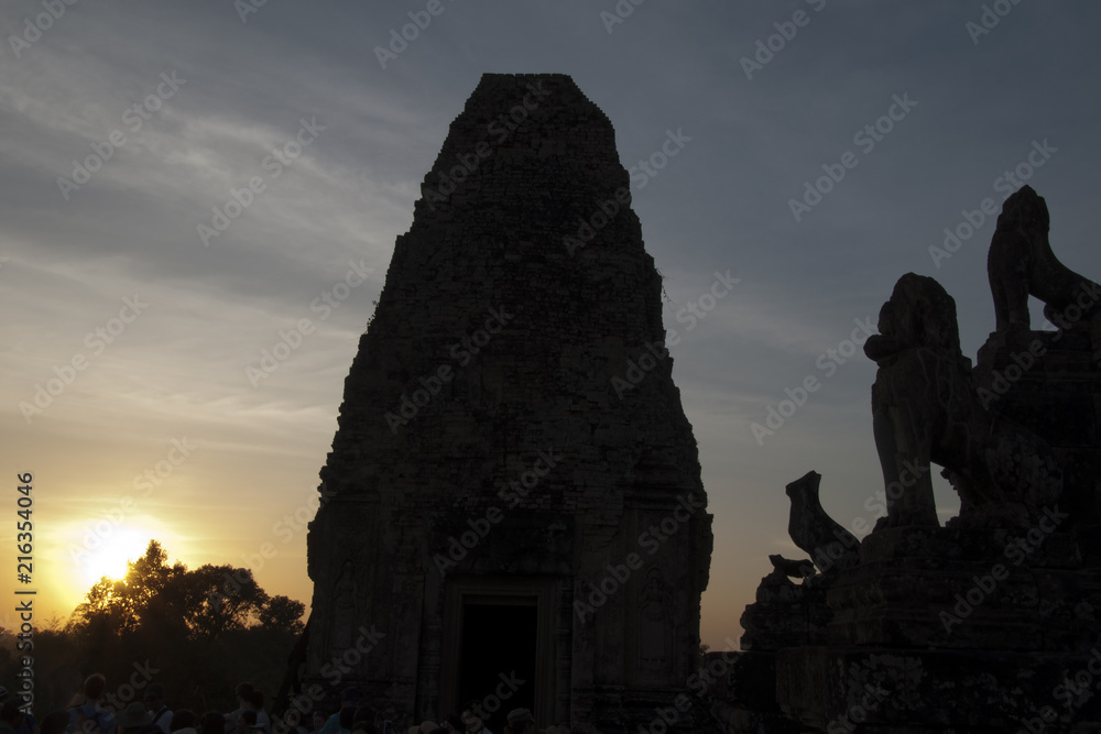 Angkor Cambodia, silhouette view of Pre Rup a 10th century hindu temple ...