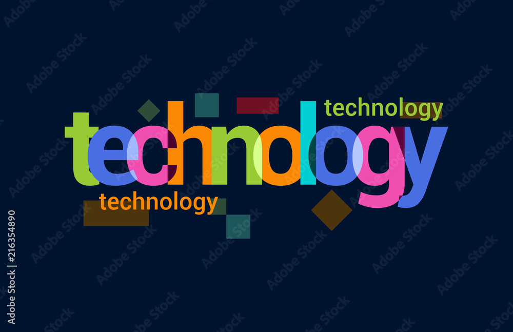 Technology Colorful Overlapping Vector Letter Design Dark Background ...