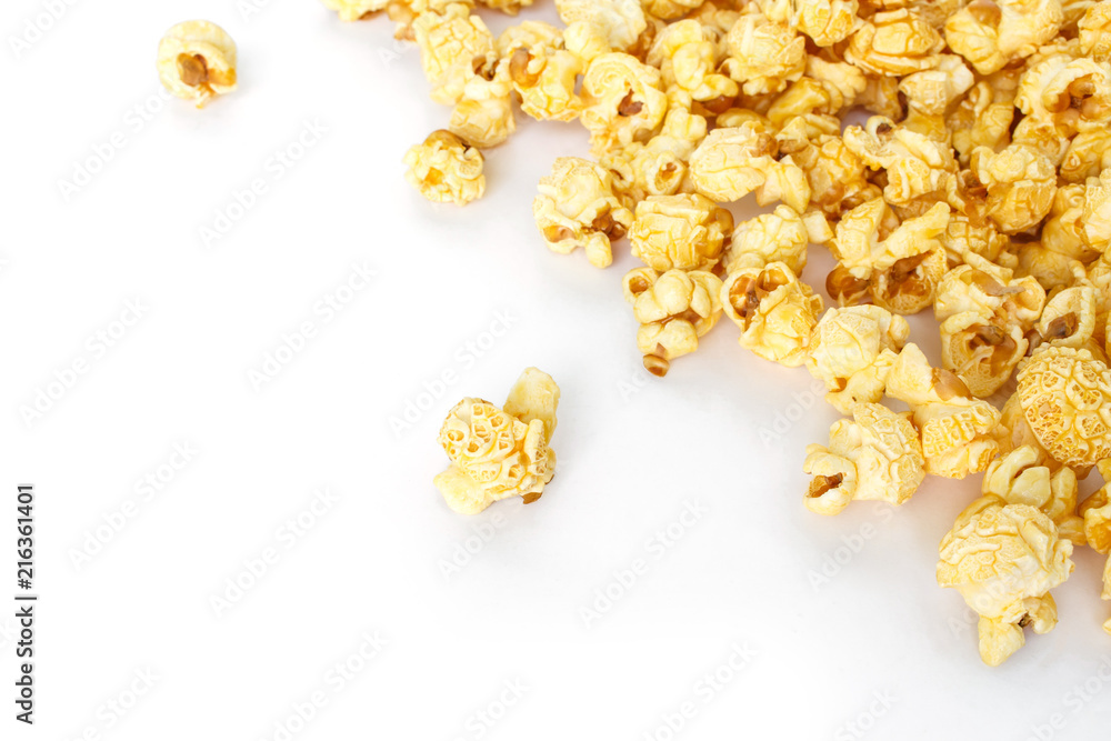 popcorn pile, frame, border on white background Stock Photo | Adobe Stock