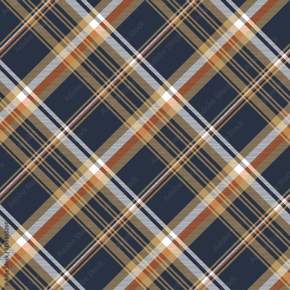 Blue check diagonal seamless fabric texture Stock Vector | Adobe Stock