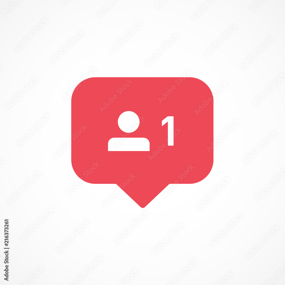 Vector image of follower notification icon. Stock Vector | Adobe Stock