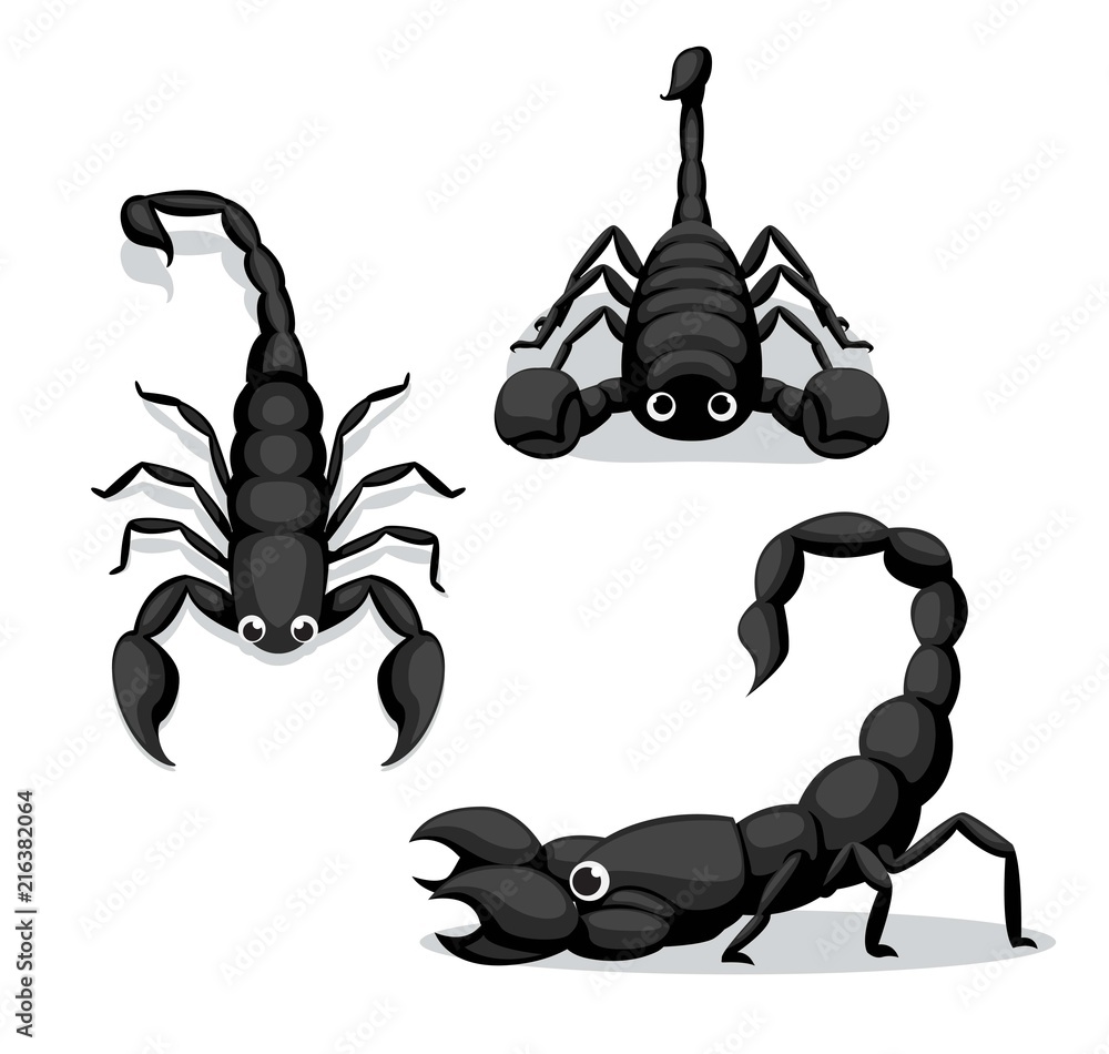 Cute Scorpion Poses Cartoon Vector Illustration Stock Vector | Adobe Stock