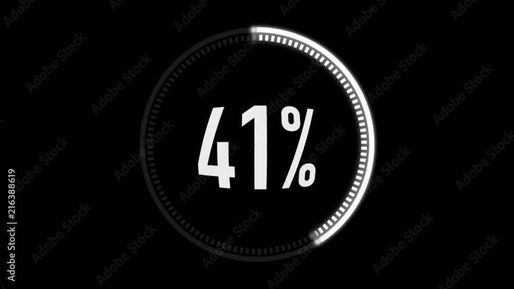 Animation white loading bar with Alpha channel. 0-100 percent. white ...