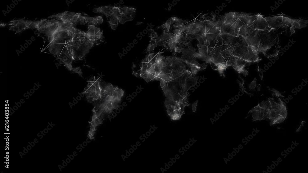 World Map Network Social Network Connection Connecting People On The Internet Nodes