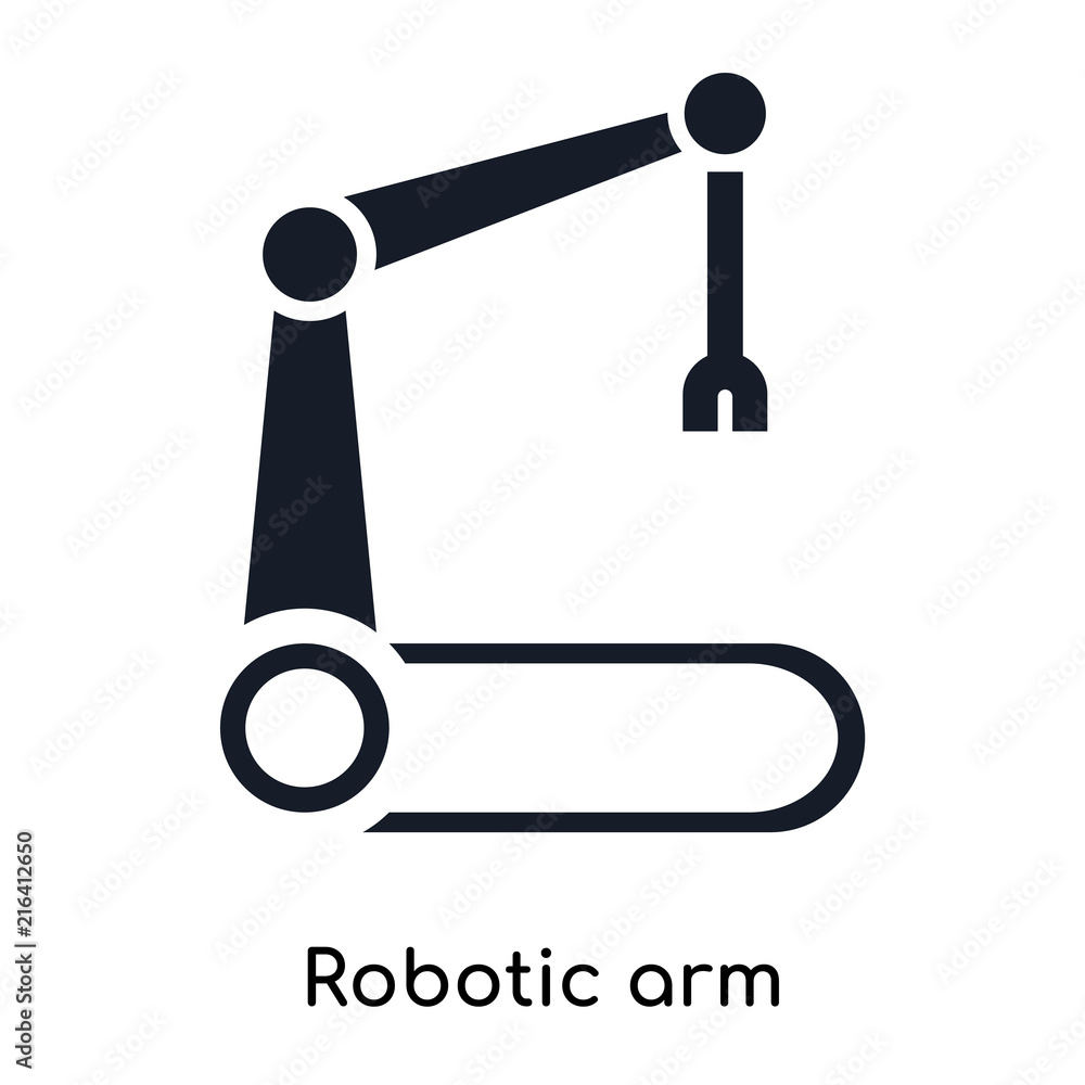 robotic arm icons isolated on white background. Modern and editable robotic arm icon. Simple ...