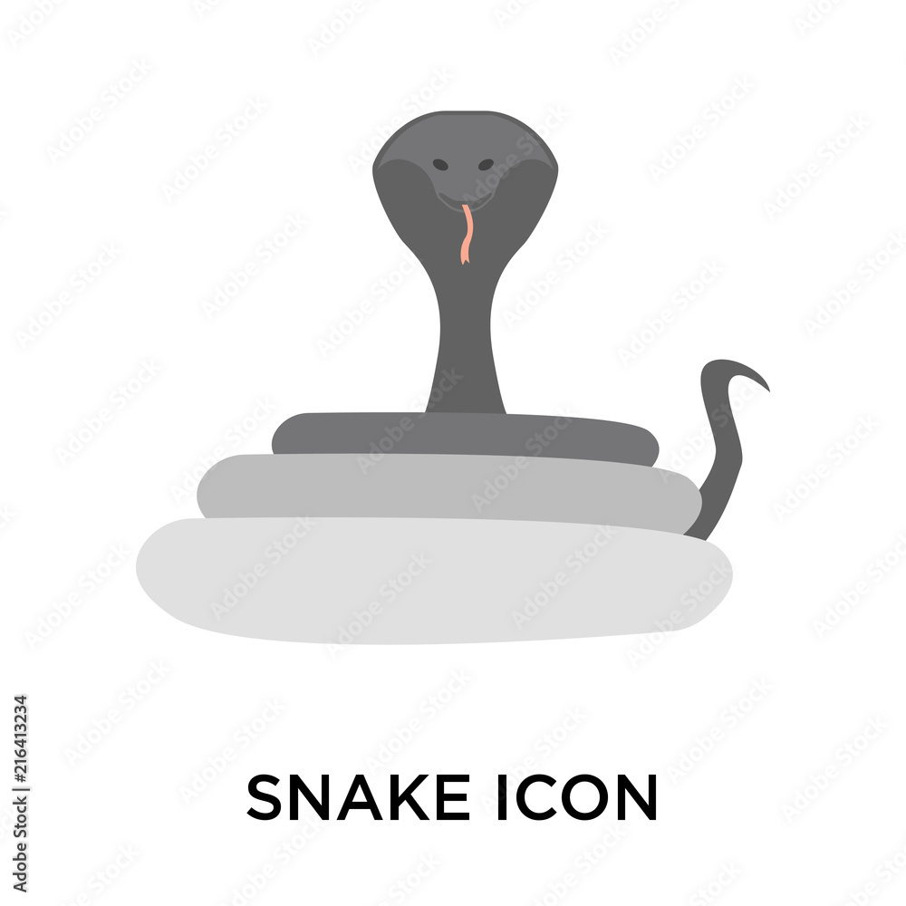 snake icons isolated on white background. Modern and editable snake ...