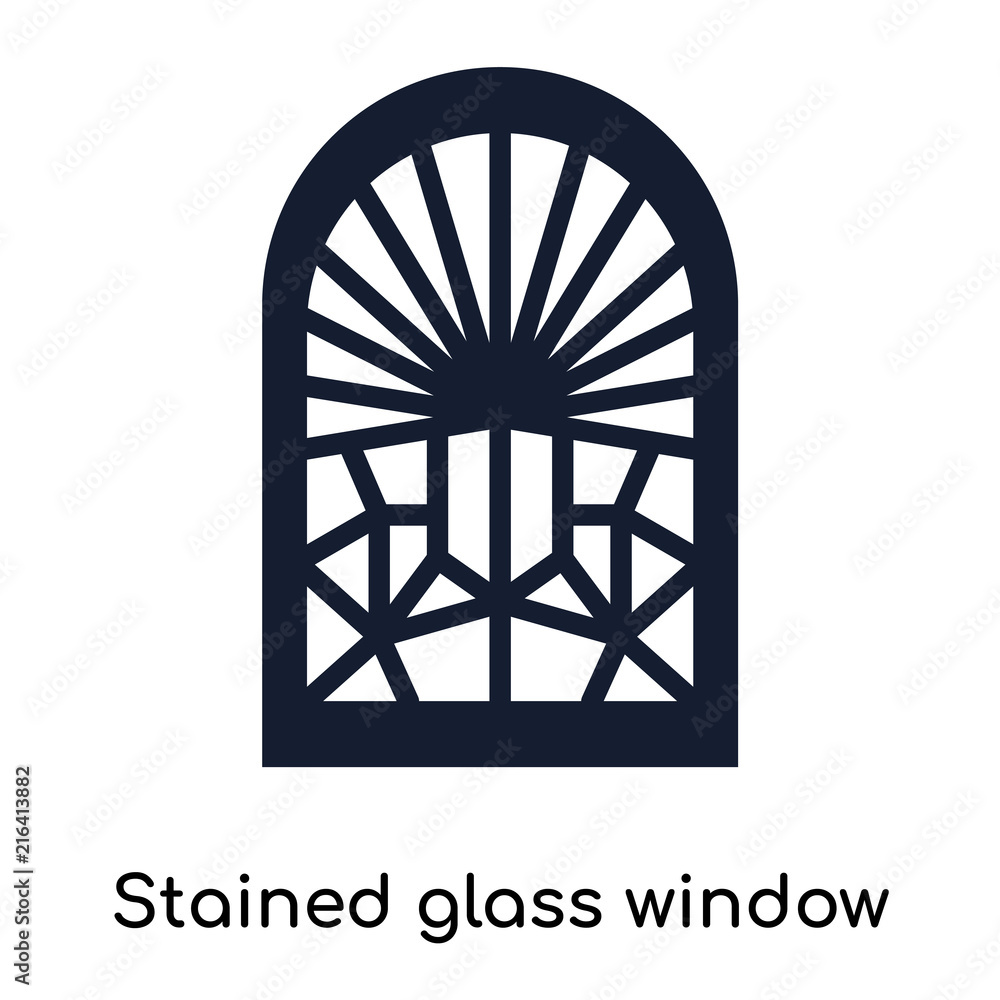 stained glass window icons isolated on white background. Modern and ...