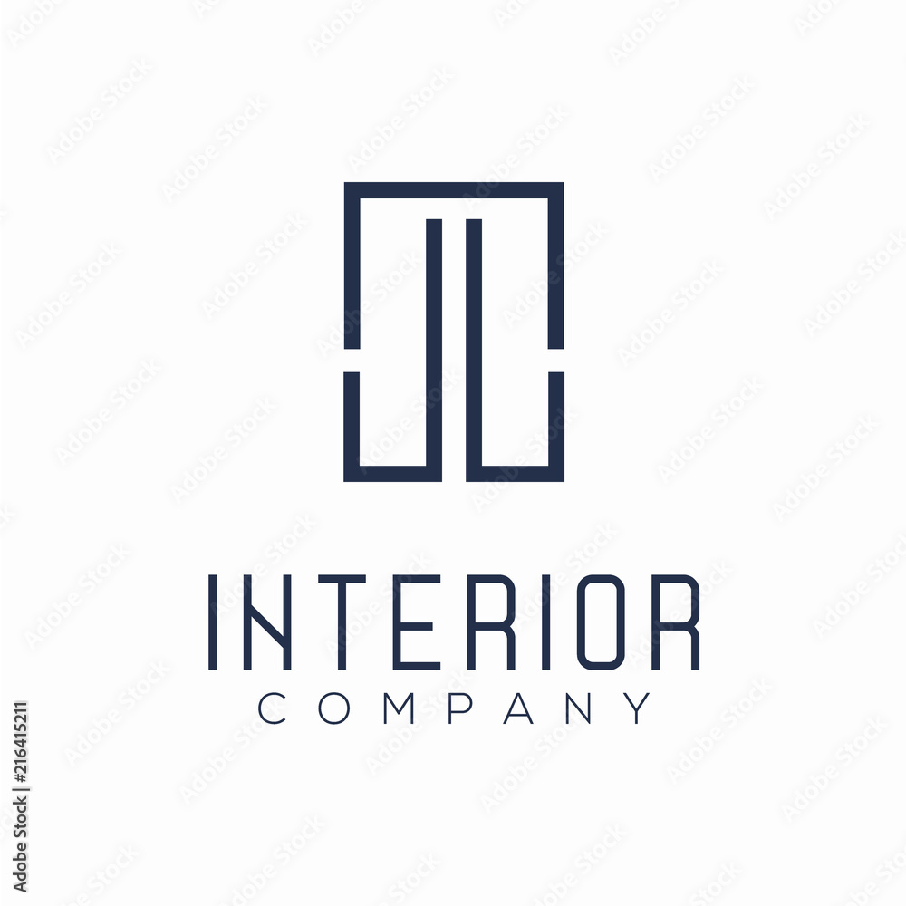 Minimalist Interior Logo Design Concept Stock Vector | Adobe Stock