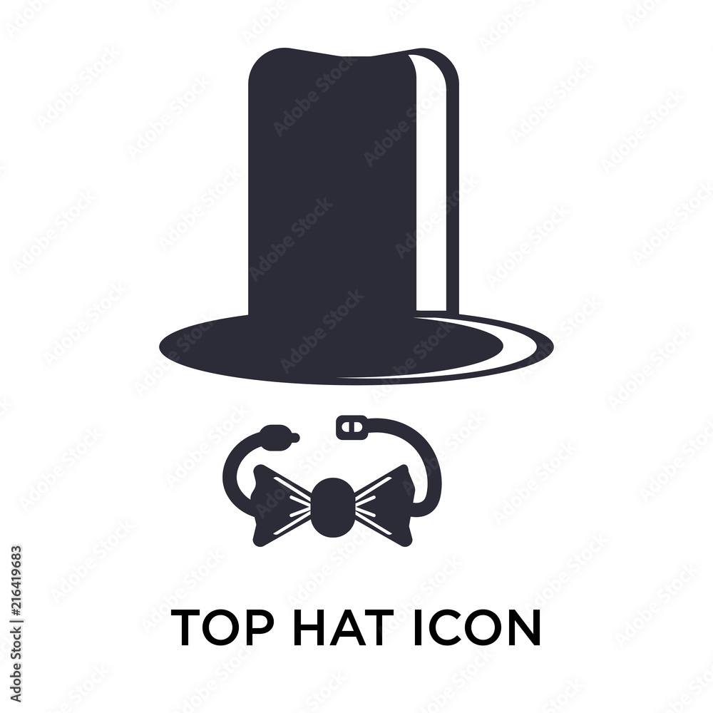 top hat icon on white background. Modern icons vector illustration ...
