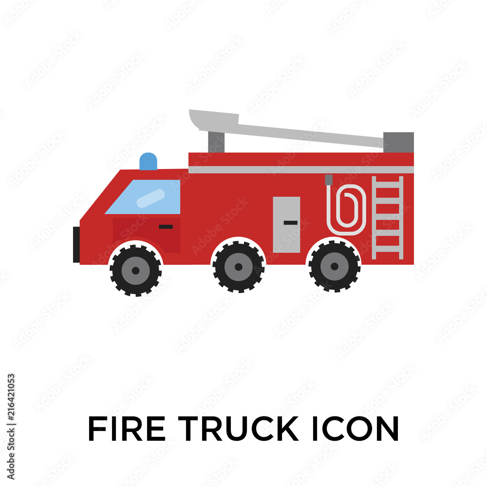fire truck icon on white background. Modern icons vector illustration ...