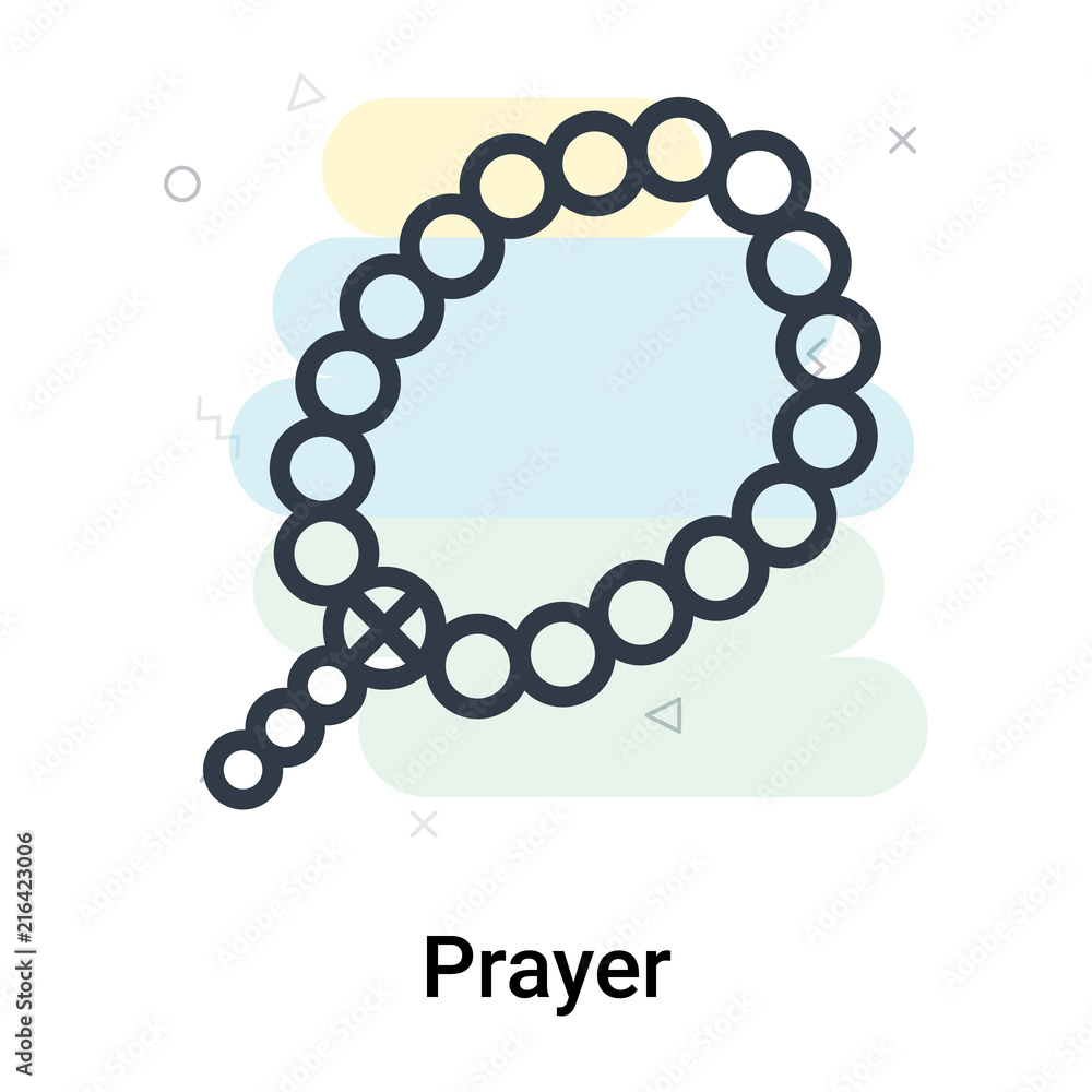 Prayer icon vector sign and symbol isolated on white background, Prayer ...
