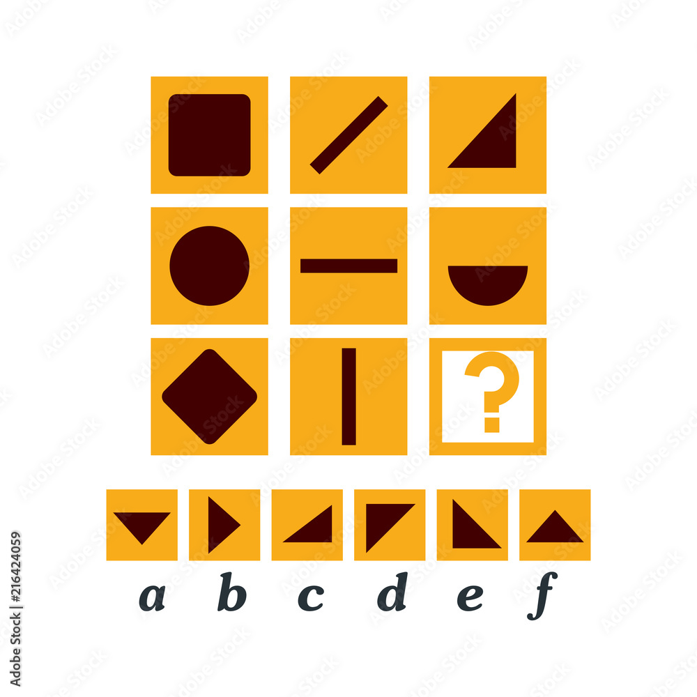 IQ test. Choose correct answer. Logical task, educational game for kids ...