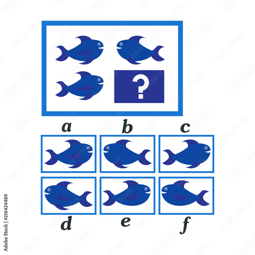 IQ test. Choose correct answer. Logical task, educational game for kids ...