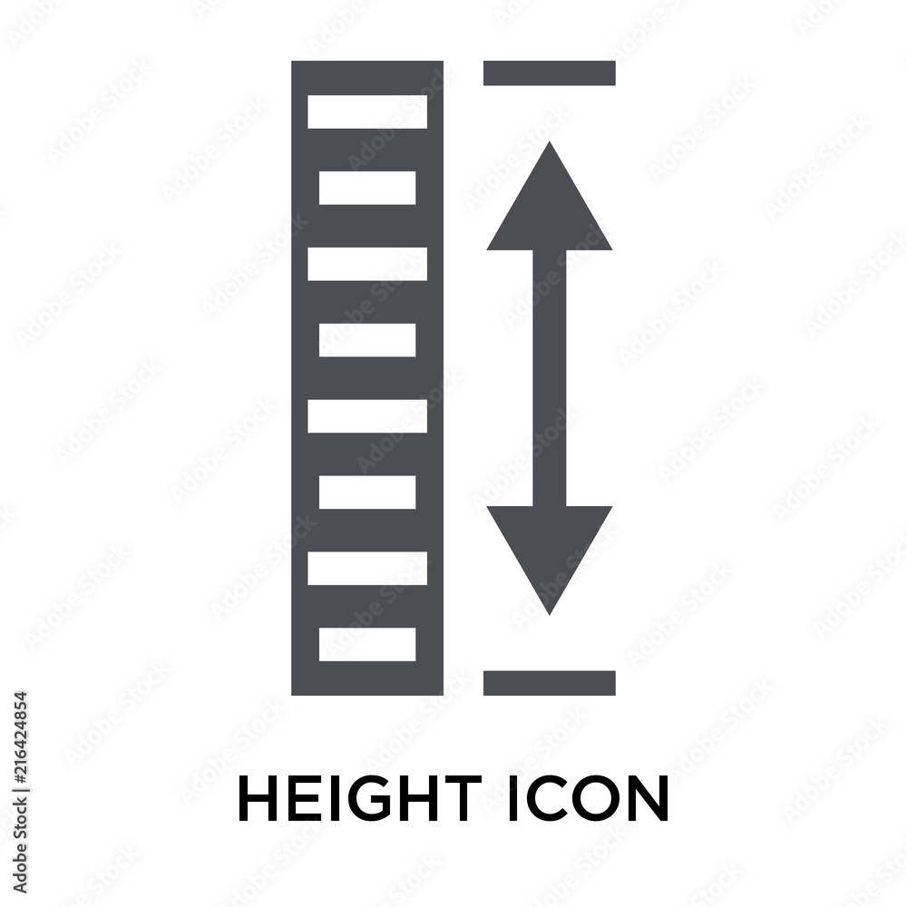 Height Icon Vector Sign And Symbol Isolated On White Background Height