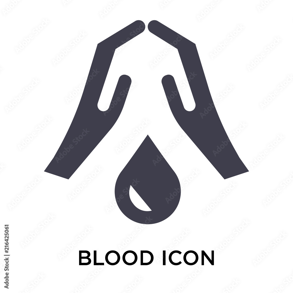 Blood icon vector sign and symbol isolated on white background, Blood ...