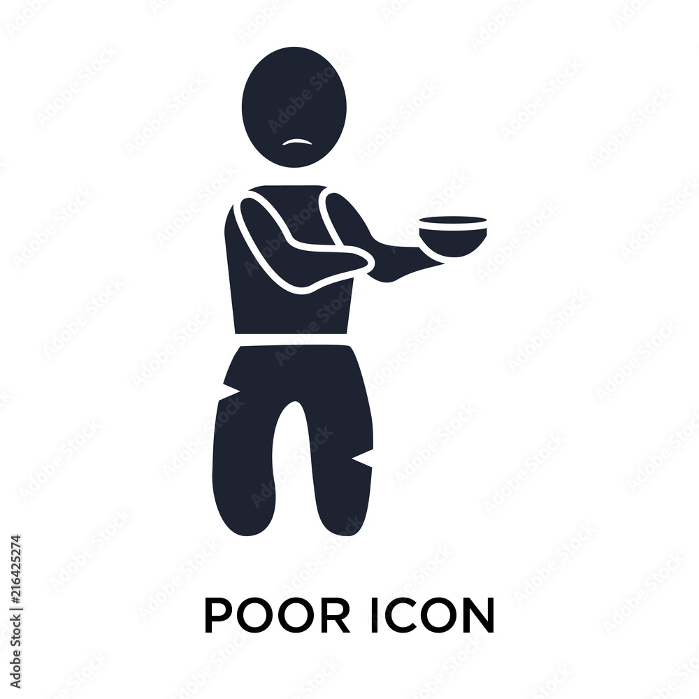Poor icon vector sign and symbol isolated on white background, Poor ...