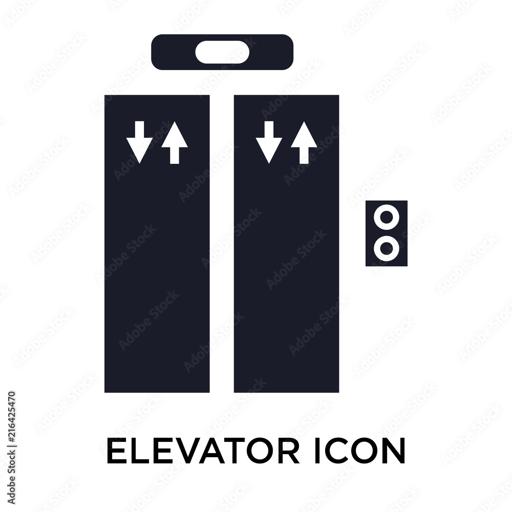 Elevator icon vector sign and symbol isolated on white background ...