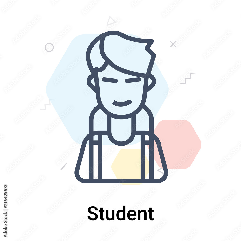 Student icon vector sign and symbol isolated on white background ...