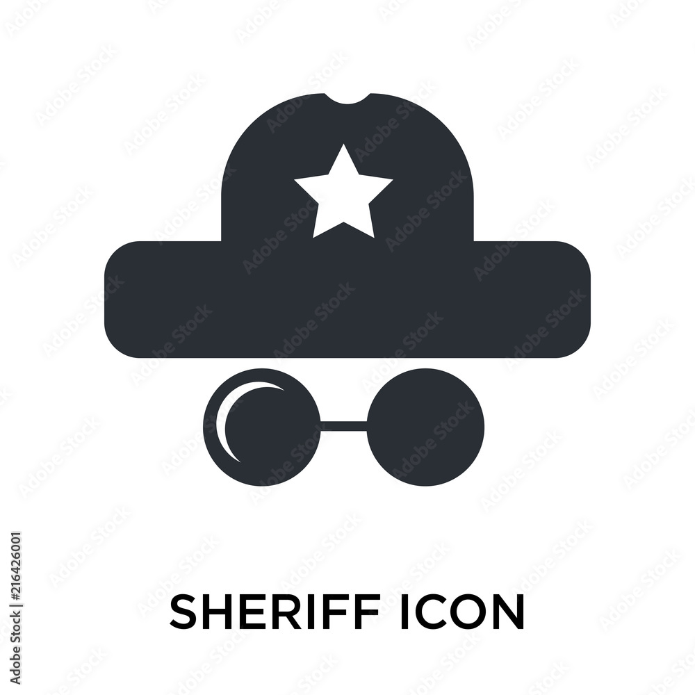 Sheriff icon vector sign and symbol isolated on white background ...