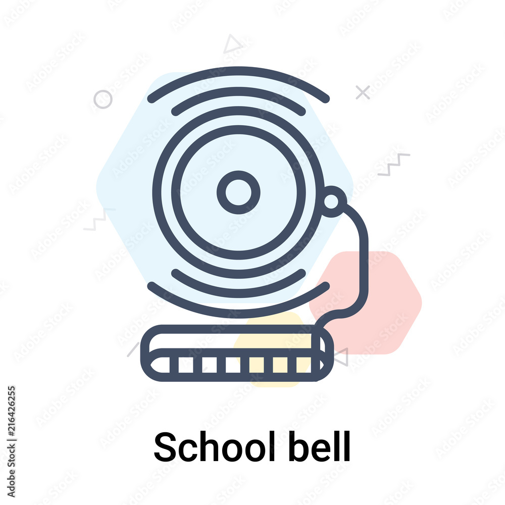 School bell icon vector sign and symbol isolated on white background ...