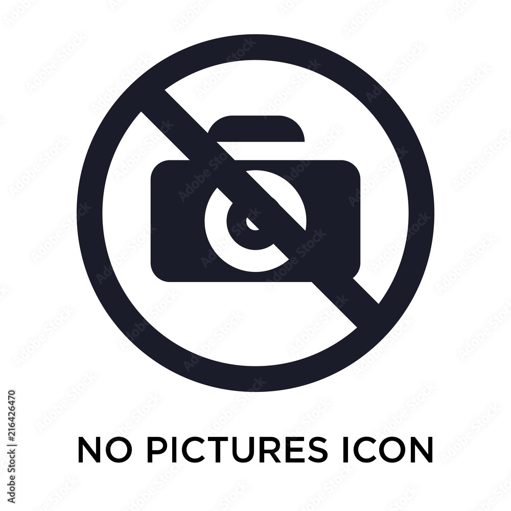 No pictures icon vector sign and symbol isolated on white background ...