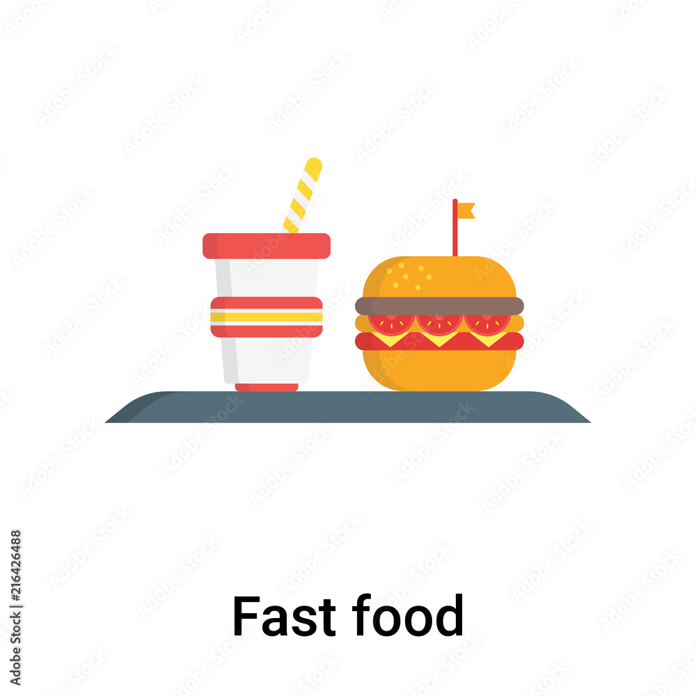 Fast food icon vector sign and symbol isolated on white background ...