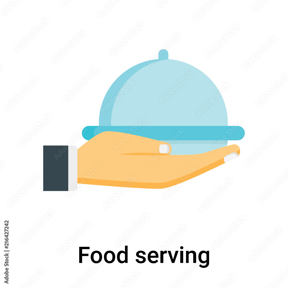 Food serving icon vector sign and symbol isolated on white background ...