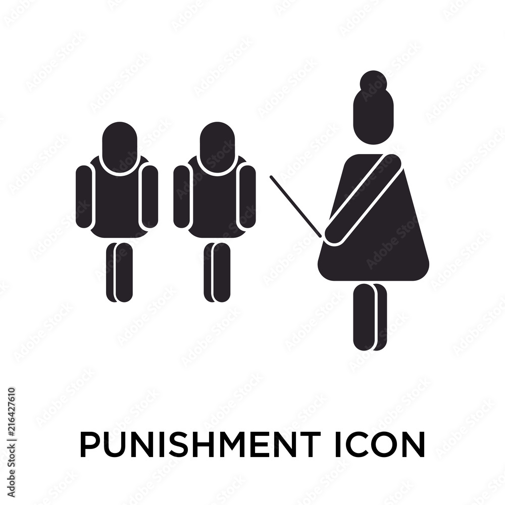 Punishment icon vector sign and symbol isolated on white background ...