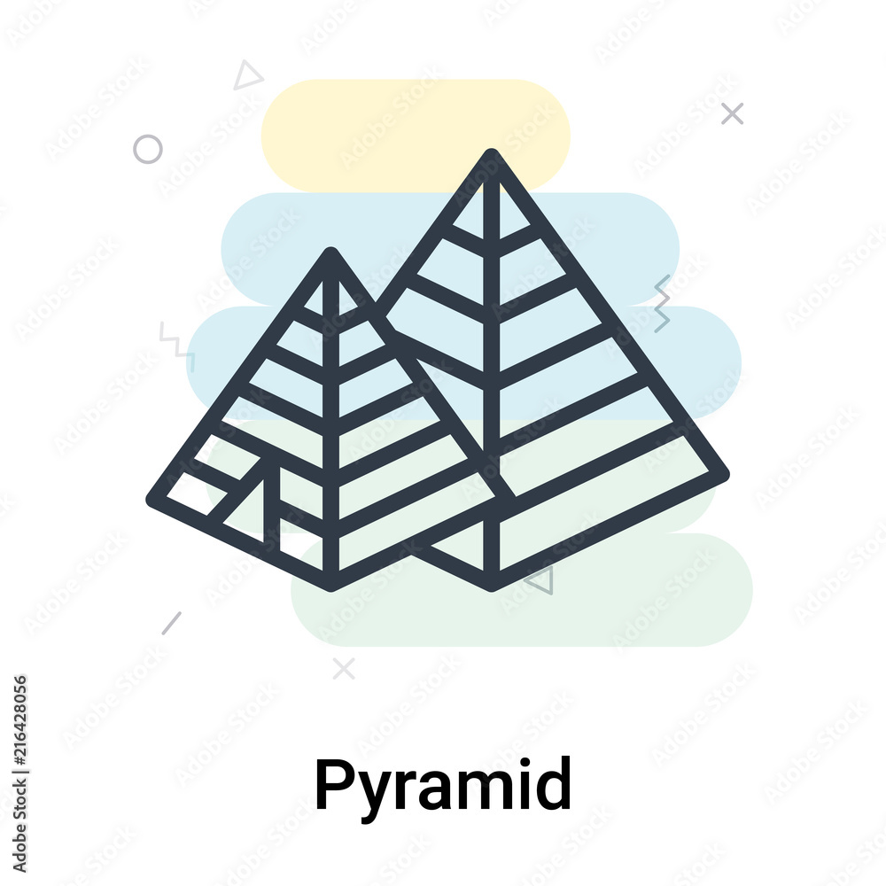 Pyramid icon vector sign and symbol isolated on white background ...