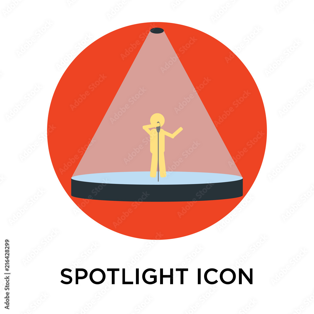 Spotlight icon vector sign and symbol isolated on white background ...