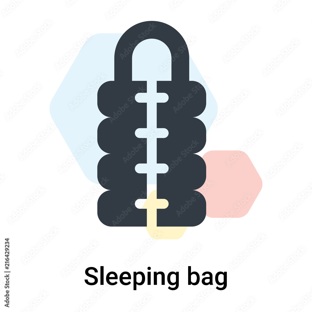 Sleeping bag icon vector sign and symbol isolated on white background ...