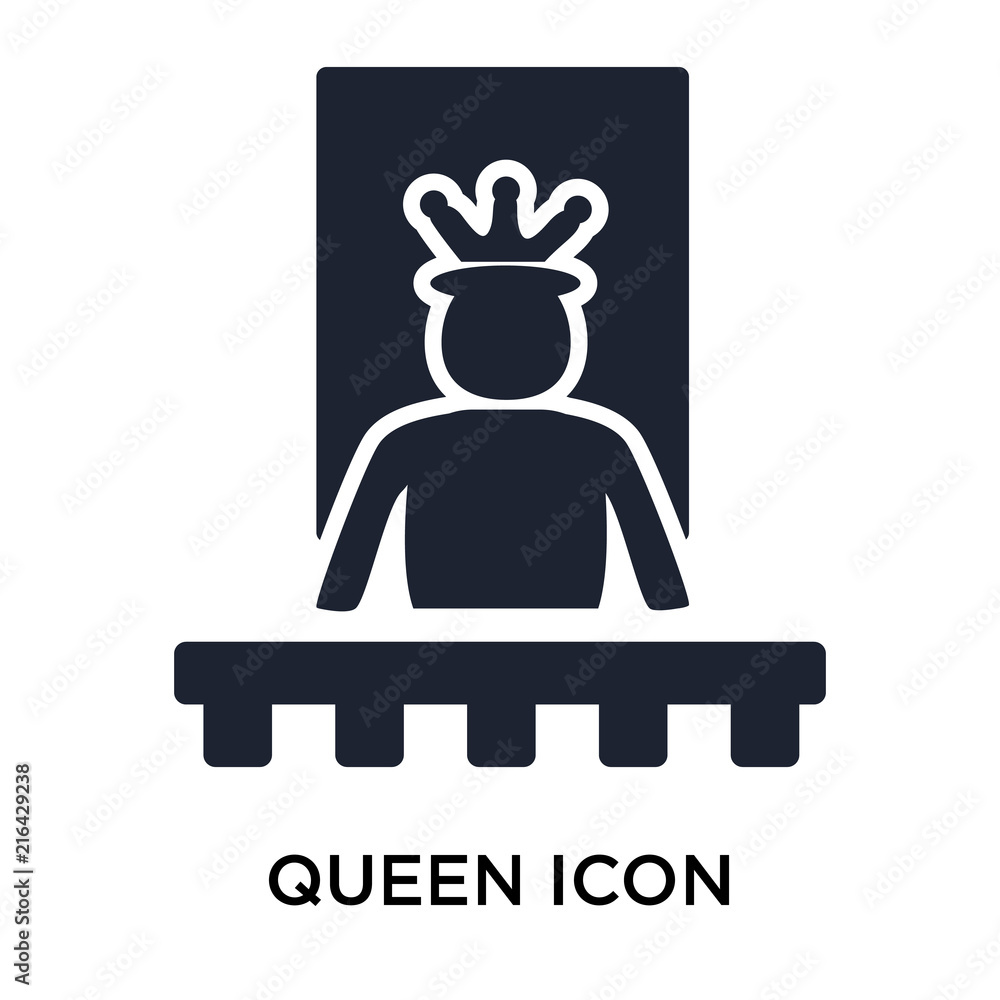 Queen icon vector sign and symbol isolated on white background, Queen ...
