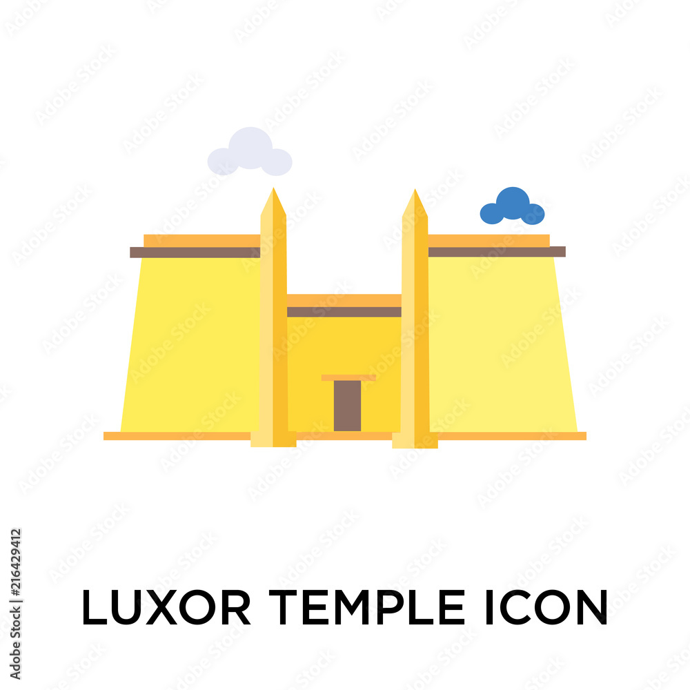 Luxor temple icon vector sign and symbol isolated on white background ...