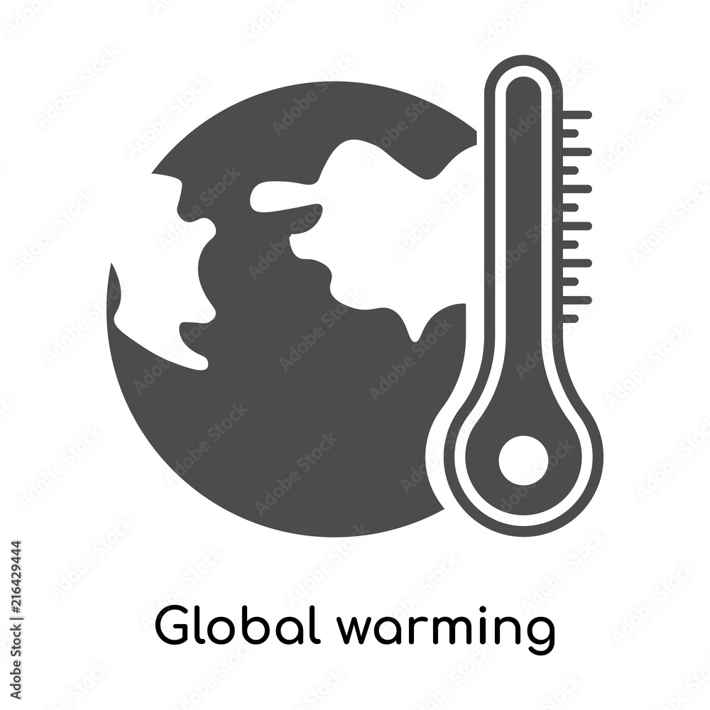 Global warming icon vector sign and symbol isolated on white background ...