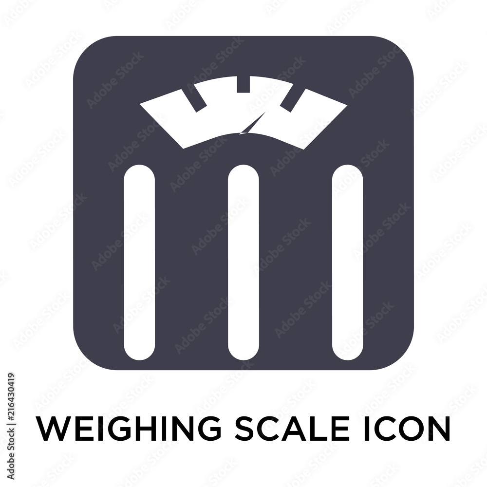 Weighing scale icon vector sign and symbol isolated on white background ...