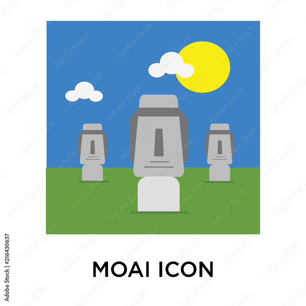 Moai icon vector sign and symbol isolated on white background, Moai ...