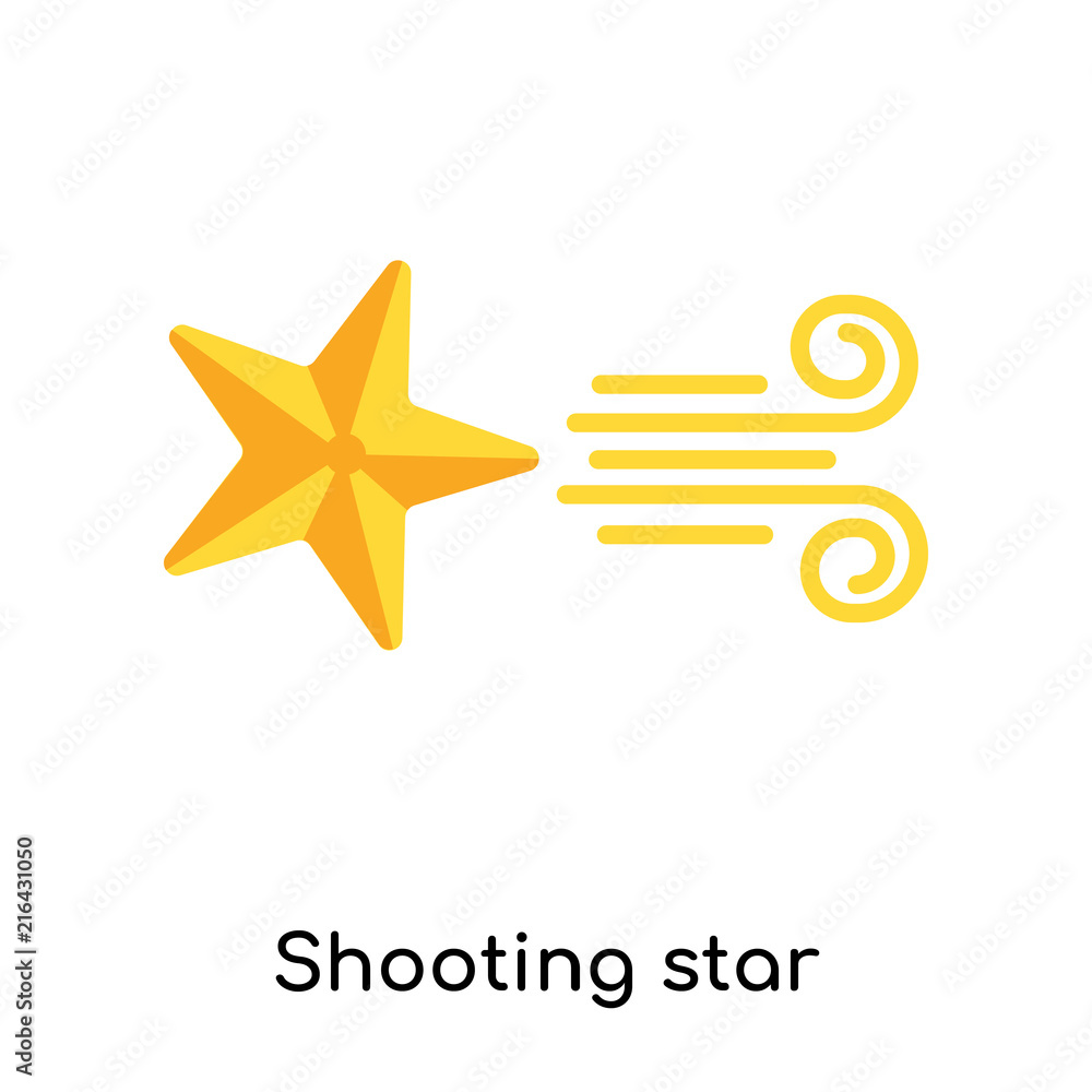 Shooting star icon vector sign and symbol isolated on white background ...