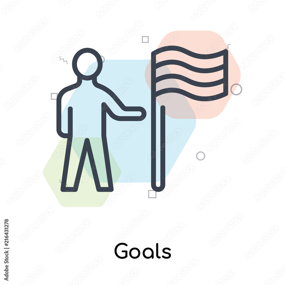 Goals icon vector sign and symbol isolated on white background, Goals ...