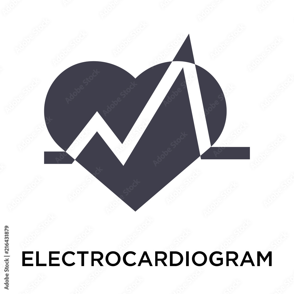 Electrocardiogram icon vector sign and symbol isolated on white ...