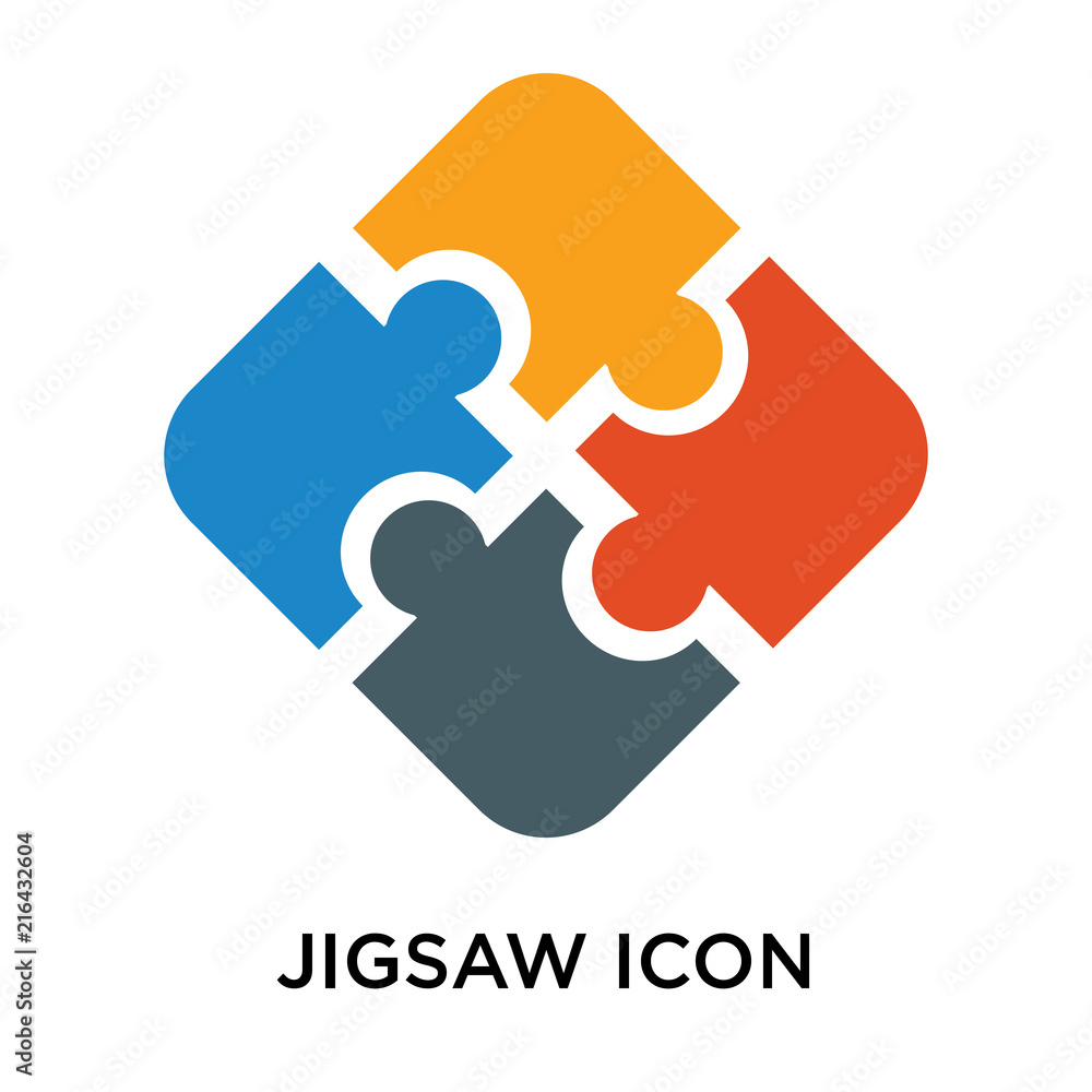 Vecteur Stock Jigsaw icon vector sign and symbol isolated on white ...