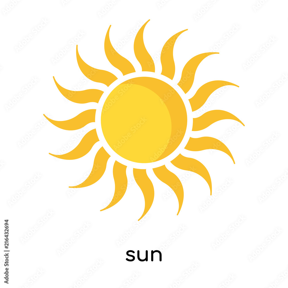 sun icon vector sign and symbol isolated on white background, sun logo ...