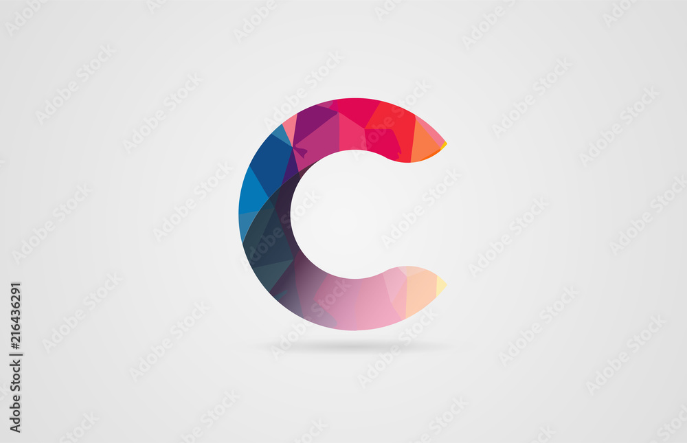 alphabet letter c logo design with rainbow colors Stock Vector | Adobe ...