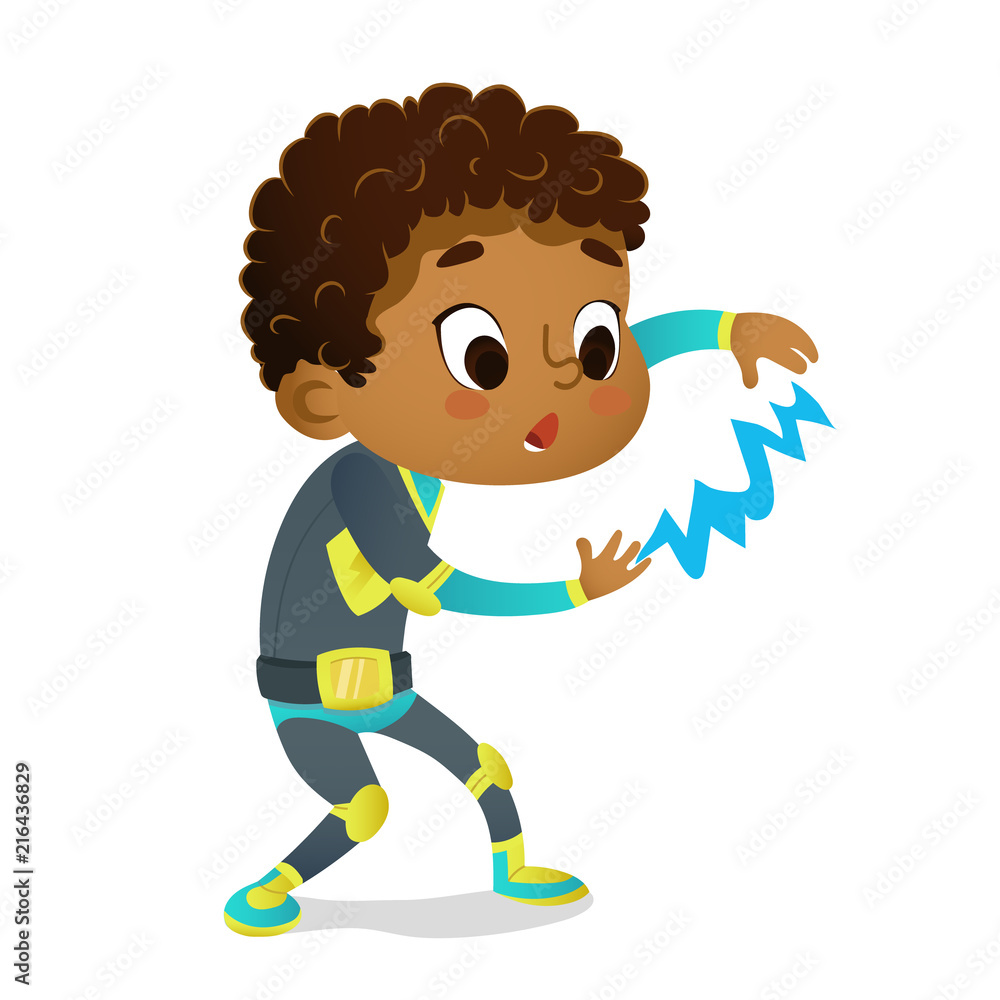 Kid Superhero Cartoon Black