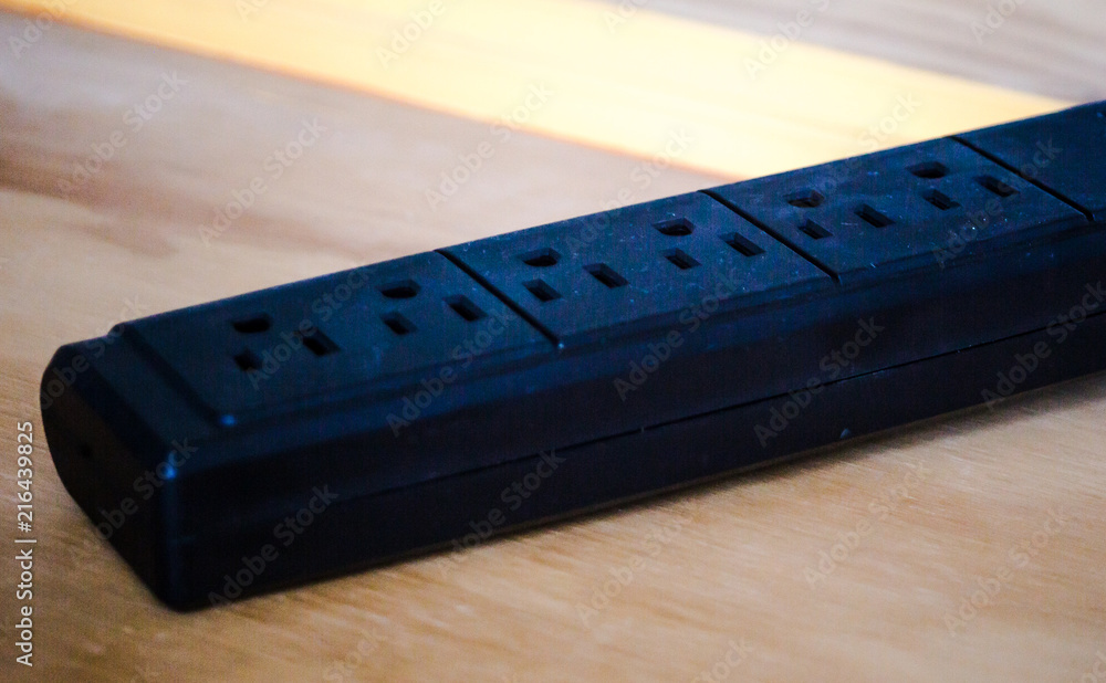 American class A 3-pronged mains power extension block for plugs placed ...