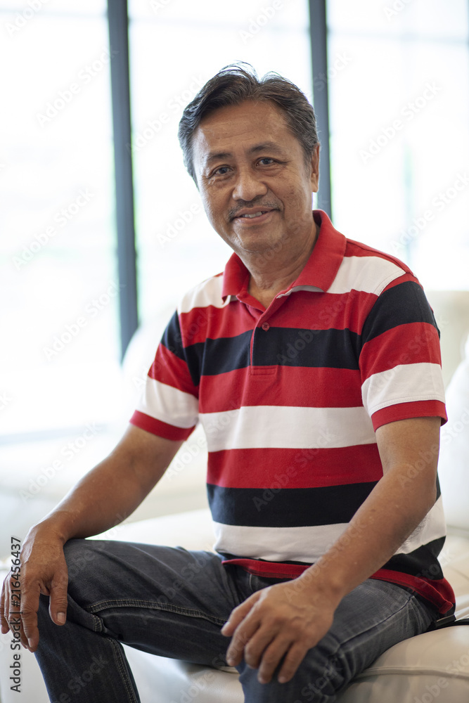 60s year old asian man toothy smiling face with good healthy lifestyle ...