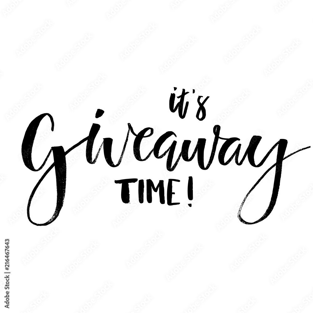 It's Giveaway Time Lettering text. Typography for promotion in social ...