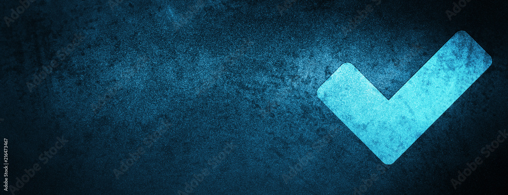 Validate icon special blue banner background Stock Illustration | Adobe ...