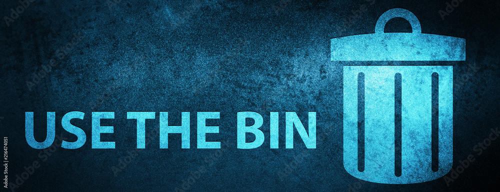 Use the bin (trash icon) special blue banner background Stock ...